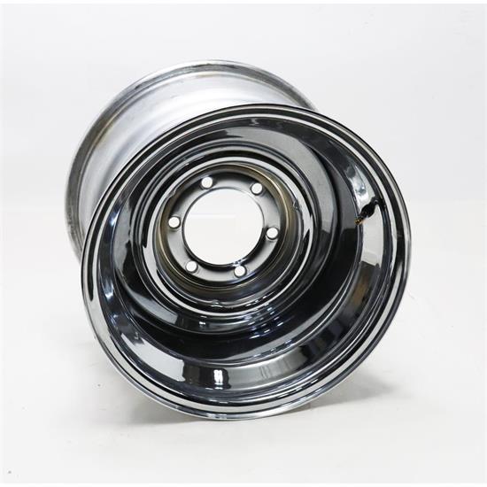 Speedway Smoothie 15x10 Chrome Steel Wheel, 6 on 5.5, 4.5 BS