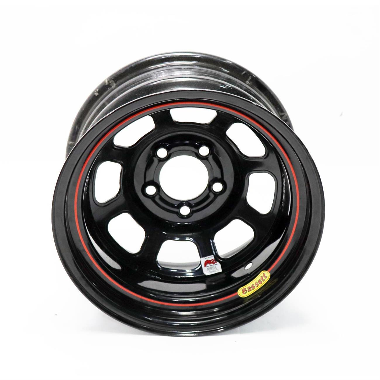 Bassett Racing Black 15 x 8 Wheel 5x5 DHole, 2 Offset