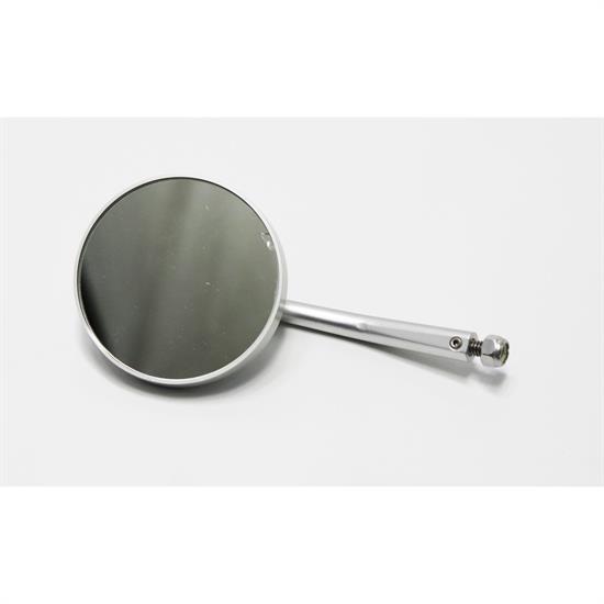Universal Billet Round Rear View Door Mirror, 3.0 Mirror, 5.5 Arm