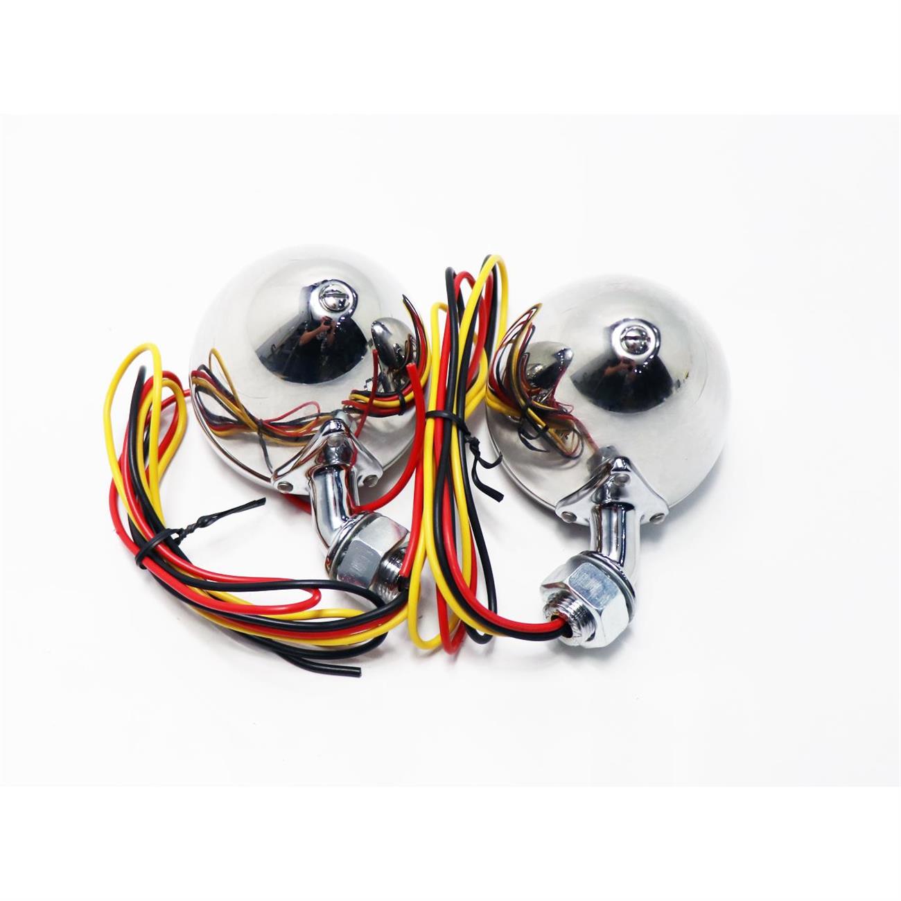 Speedway 1933-34 Ford Stainless Steel 12 Volt Cowl Lights, 2-1/2