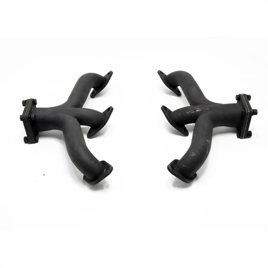 Speedway Flathead Ford V8 Center Dump Headers, Raw Finish