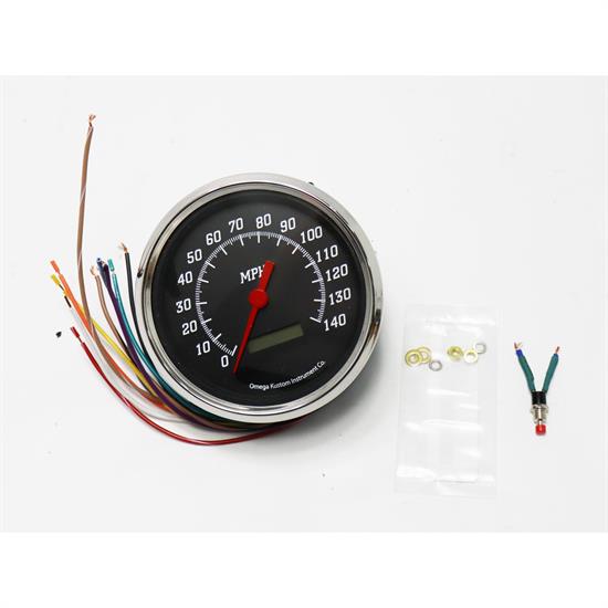 Omega Kustom 5", 140MPH Speedometer, Programmable, Black