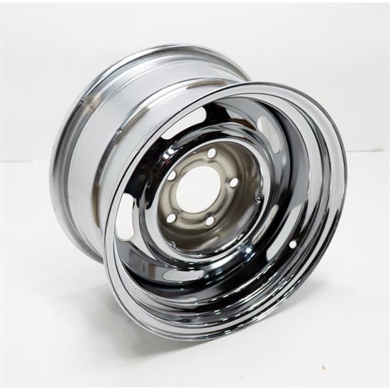 GM Rally Track Wheel, 5 on 5 Inch Bolt Pattern, 15x8, Chrome