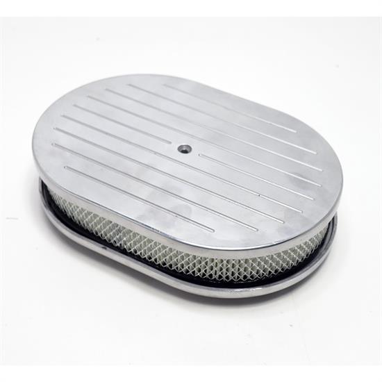 Ball Milled Billet Aluminum Oval Air Cleaner, 12 Inch