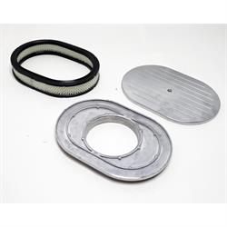 Ball Milled Billet Aluminum Oval Air Cleaner, 12 Inch