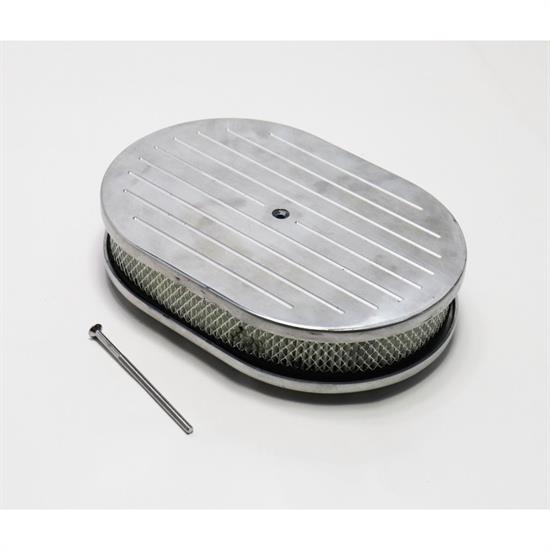 Ball Milled Billet Aluminum Oval Air Cleaner, 12 Inch