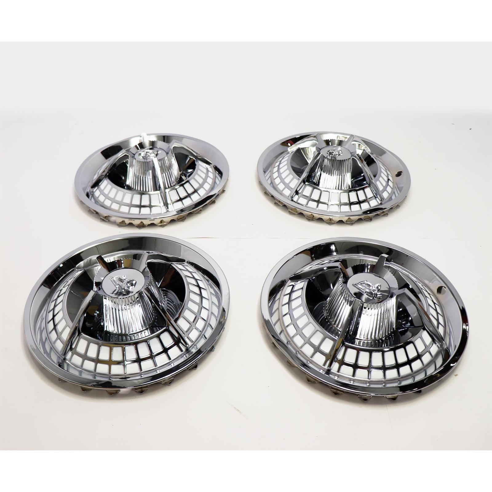 1959 Lancer Crab Style Hubcaps, 14 Inch, Chrome, Set of 4