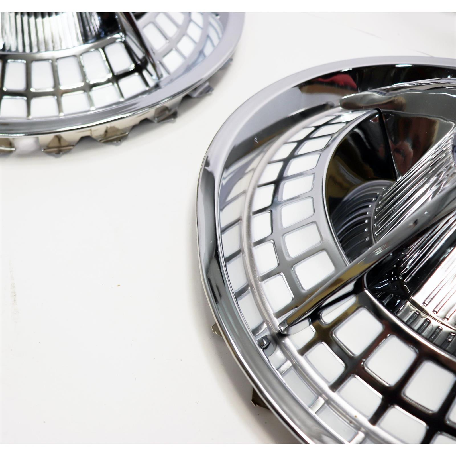 1959 Lancer Crab Style Hubcaps, 14 Inch, Chrome, Set of 4