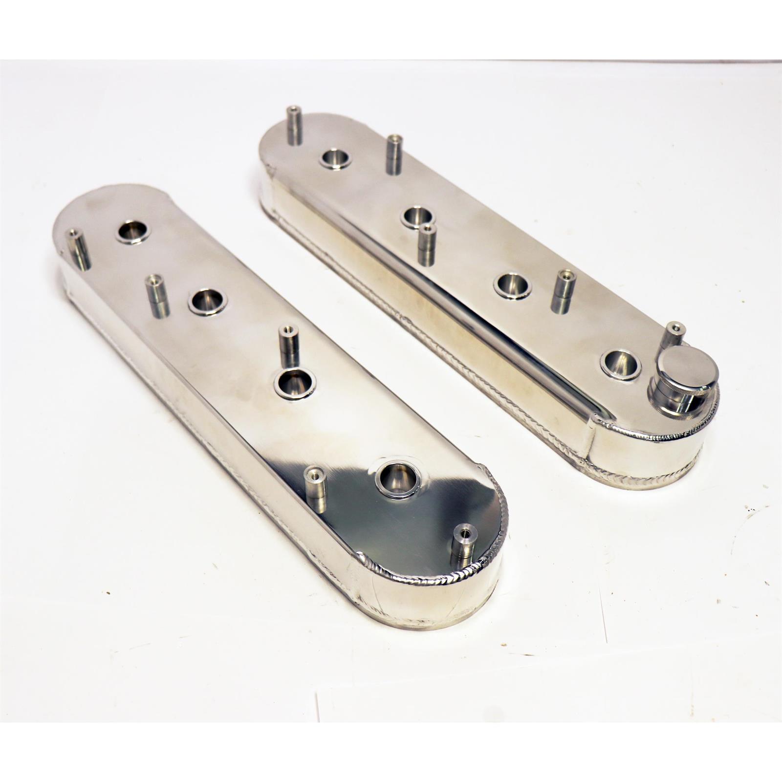 Fabricated Aluminum Valve Covers w/ Coil Mounts, GM LSX, Polished