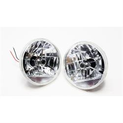 Speedway 7 Inch Tri-Bar Headlights w/ Clear Turn Signal Lens