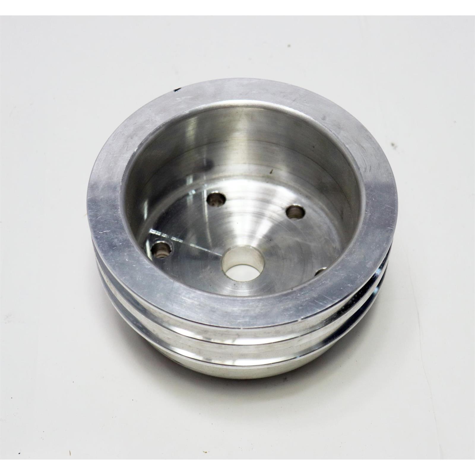 Small Block Chevy Cast Alum. Long Pump Double Groove Lower Pulley