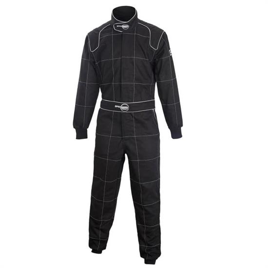 Speedway Black 2 Layer Racing Suit-One Piece-SFI-5 Rated, Large