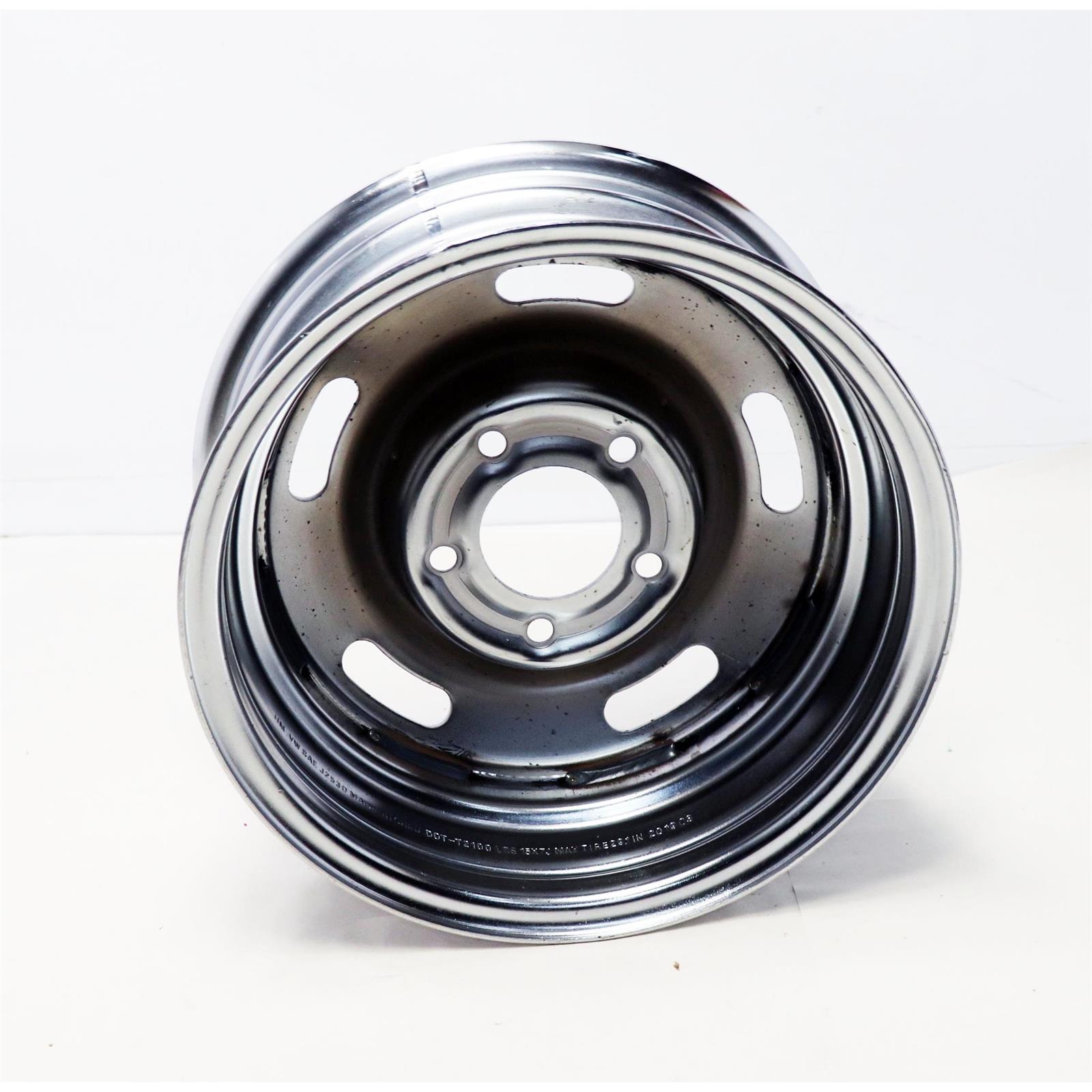 GM Rally Track Wheel, 5 on 5 Inch Bolt Pattern, 15x7, Chrome