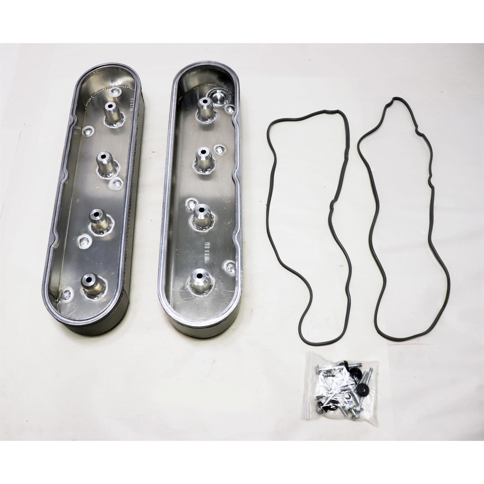 Fabricated Aluminum Valve Covers w/ Coil Mounts, GM LSX, Polished