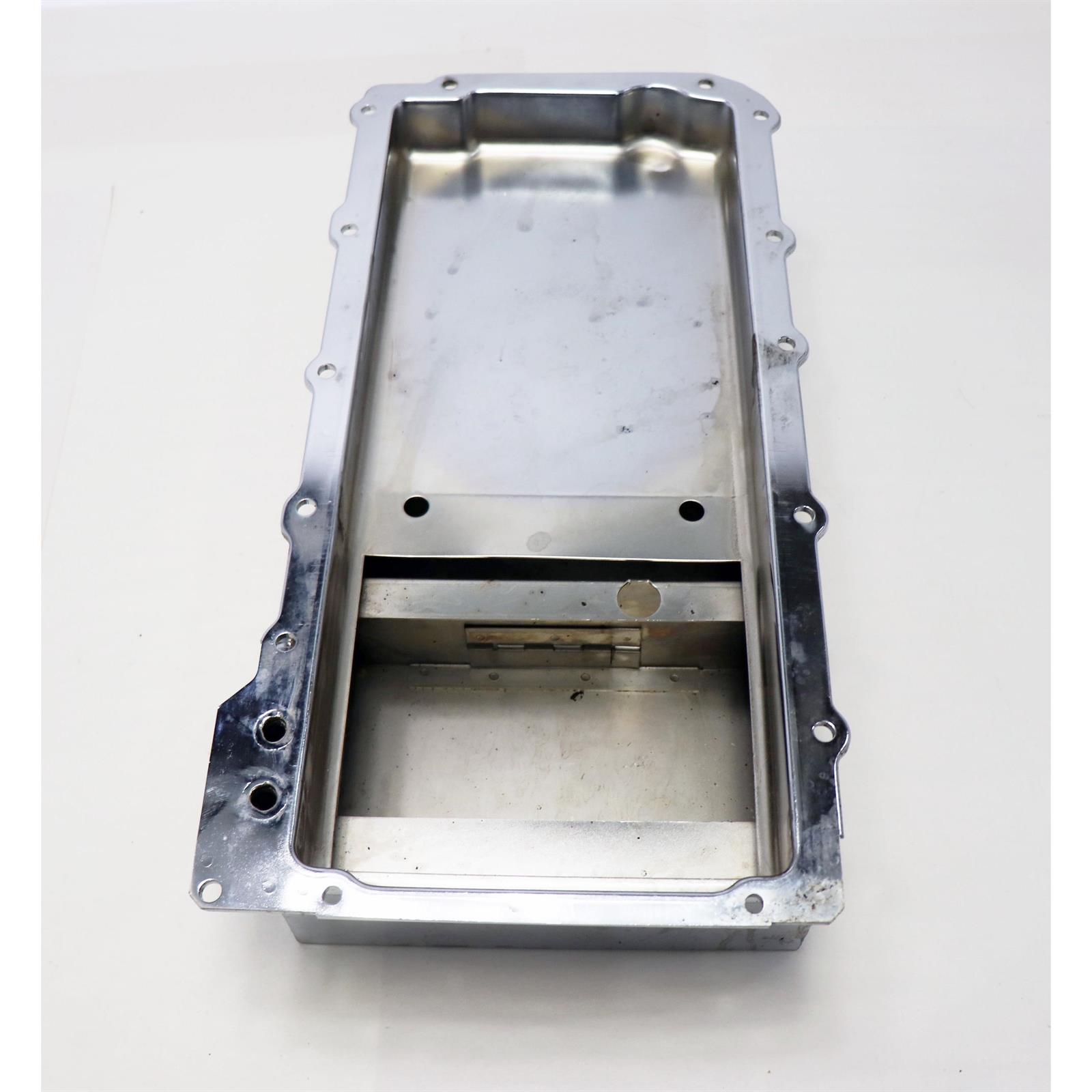LS Swap Conversion Low Profile Oil Pan, Chrome, 90 Degree 10 AN