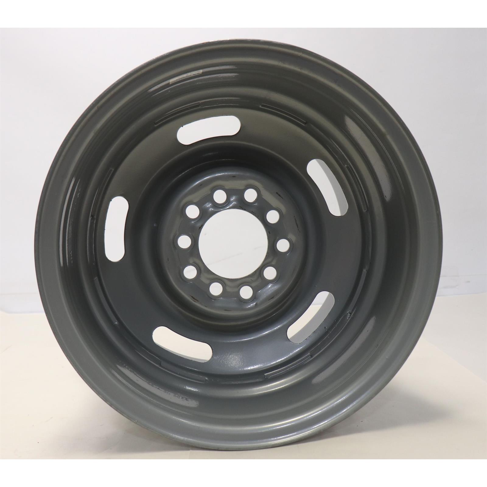 GM Dual Pattern Silver 15x10 Rally Wheel, 4.5 Inch-4.75 Inch