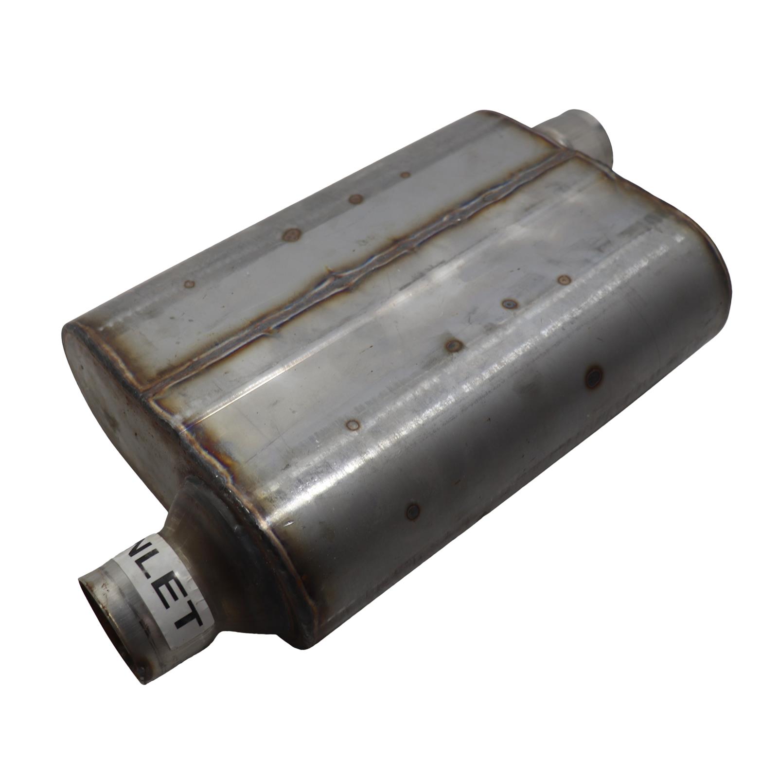 Stainless Steel Chamber Muffler, 2.25 Inch, Offset/Offset