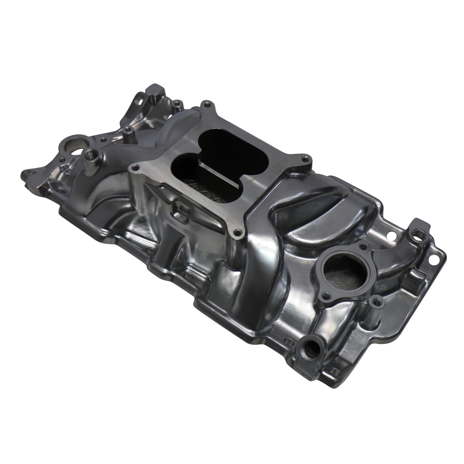 Small Block Chevy Hi-Rise Intake Manifold, Polished Finish