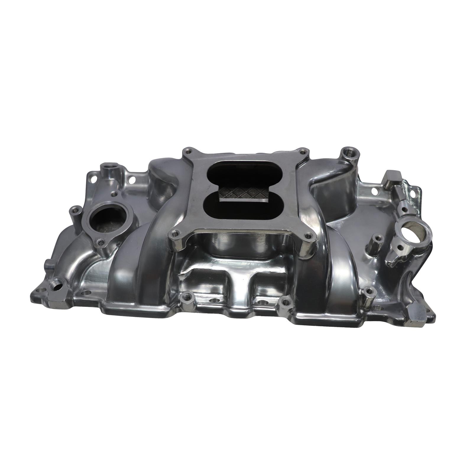 Small Block Chevy Hi-Rise Intake Manifold, Polished Finish