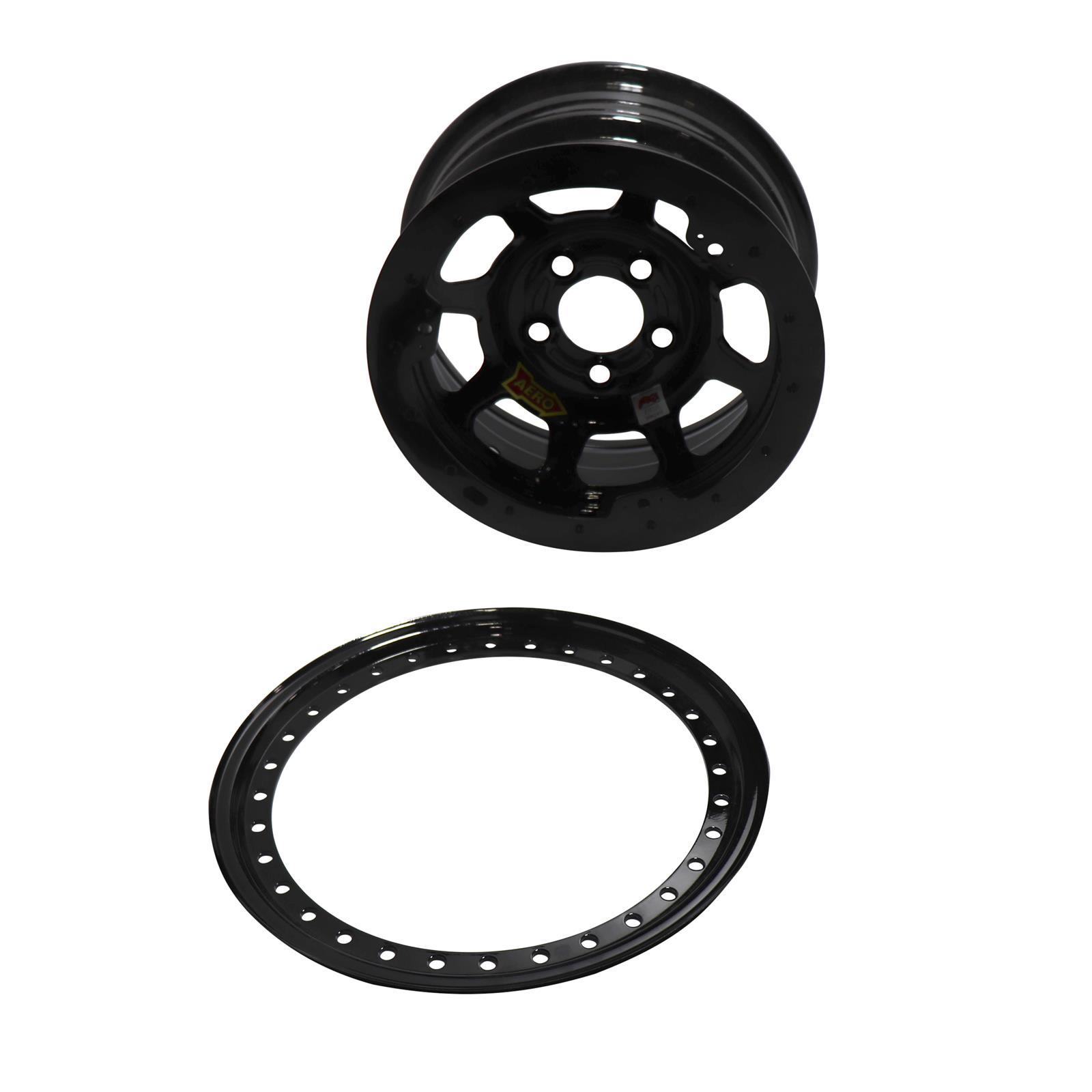 AERO 53 Series 15 x 8 Black IMCA Certifed Wheel w/ Beadlock, 4 BS