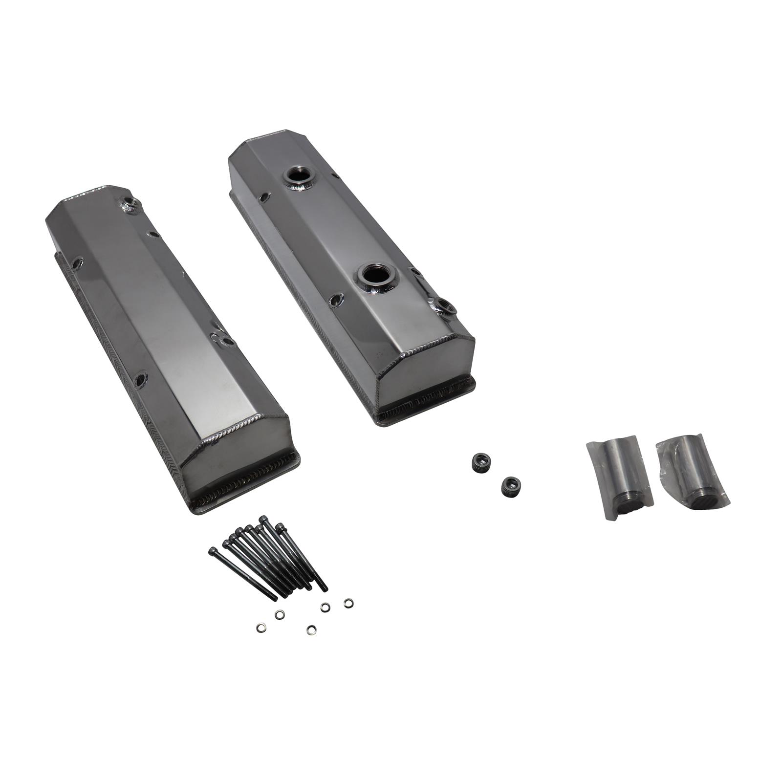 Small Block Chevy Fabricated Valve Covers w/ Breather Tubes