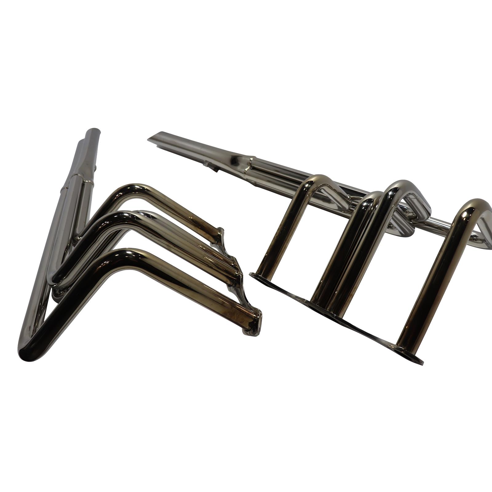 Speedway Small Block Chevy V8 Polished Stainless Steel Shotgun He