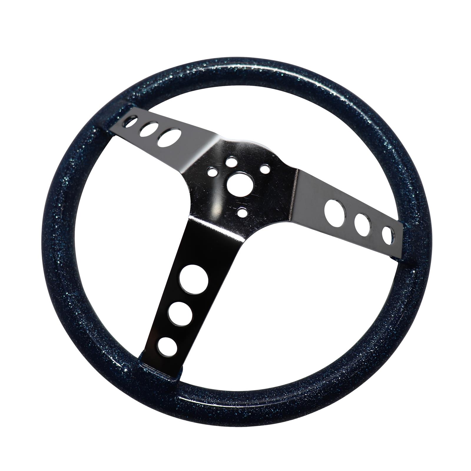 Speedway 13 Inch Blue Metalflake 60s Style Steering Wheel, 3-1/2