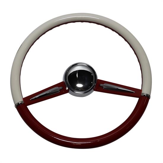 CON2R SW2SPOKE-RED Two-Tone Twin Spoke Steering Wheel, Red and Wh