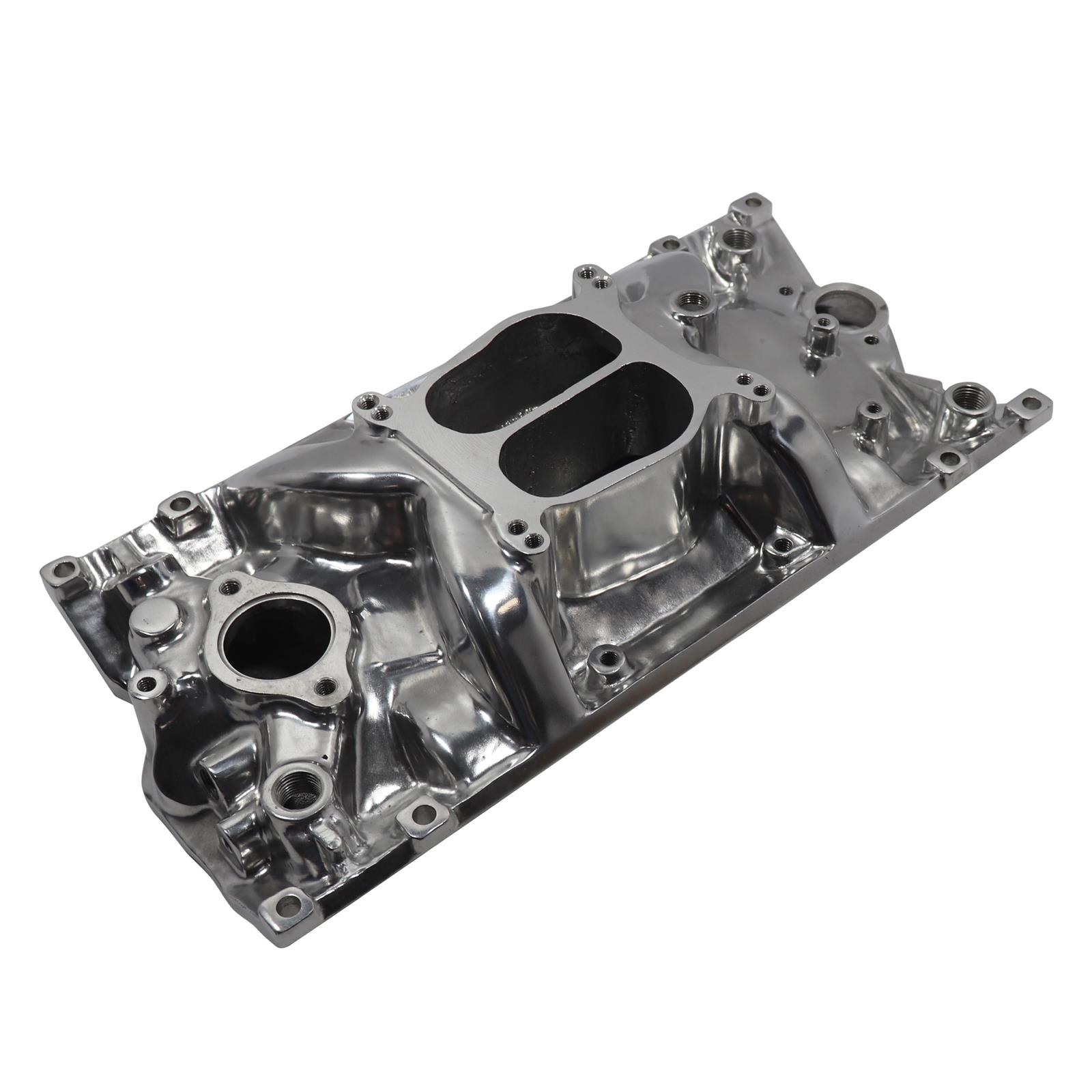Speedway SBC Vortec Holeshot Dual Plane Intake Manifold, Polished