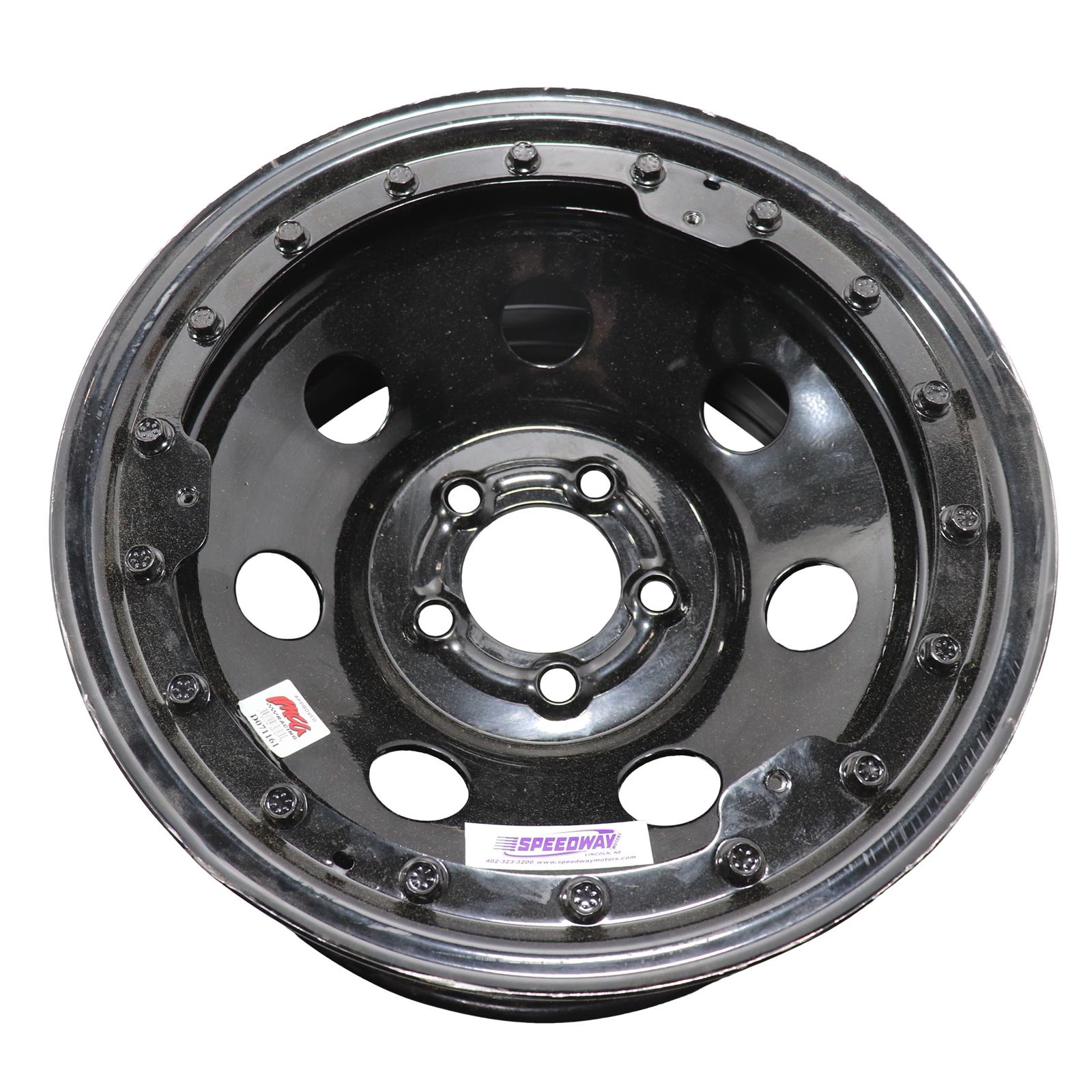 Speedway IMCA Beadlock 15 Inch Race Wheel, 5x4.5 BP, 4 In. Bckspc