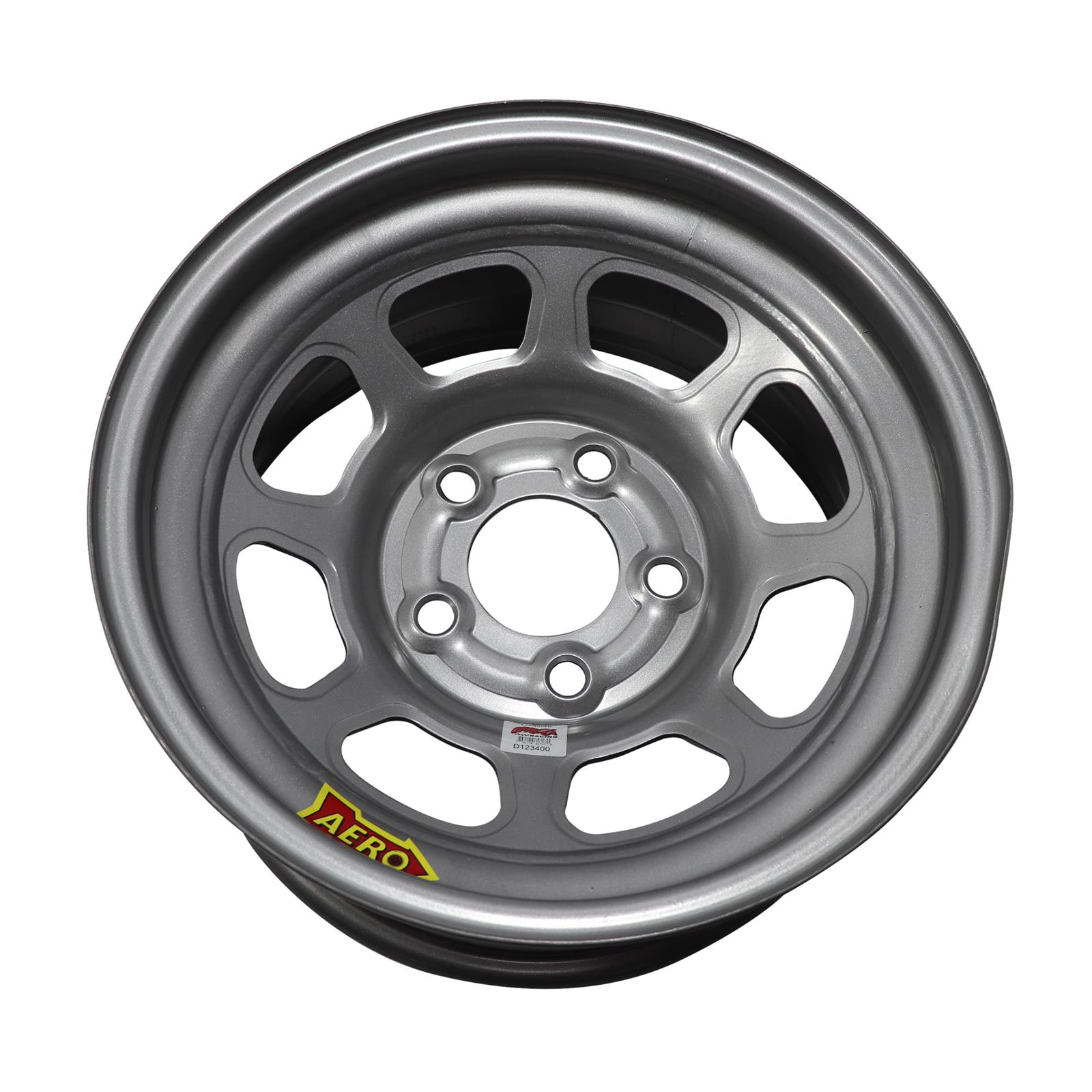 AERO 52 Series 15 x 8 Silver IMCA Certified Wheel, 4 Offset, 5x5