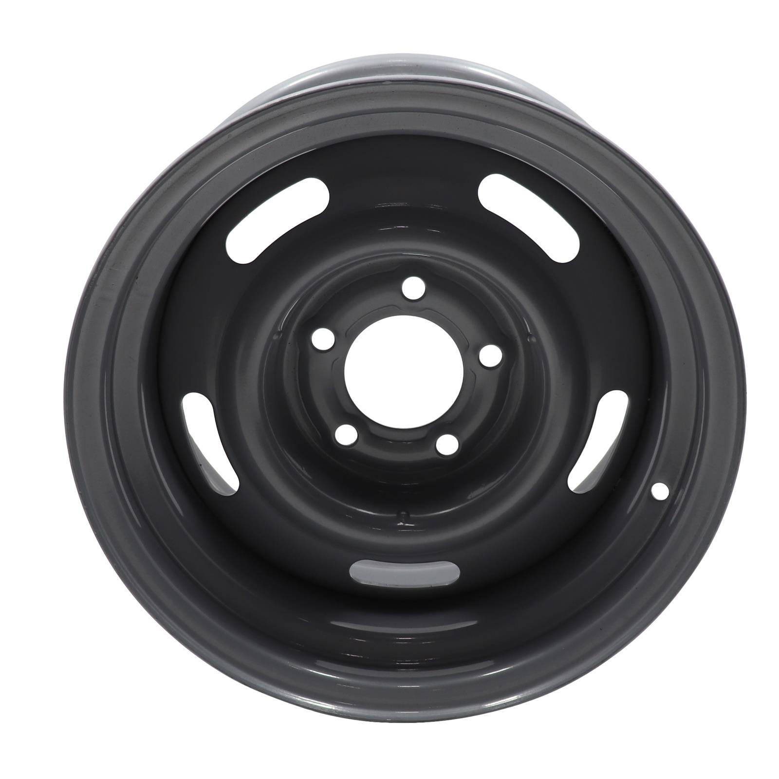 Speedway GM Style 15x8 In Rally Wheel, 5 on 4.75 Inch BP, Silver
