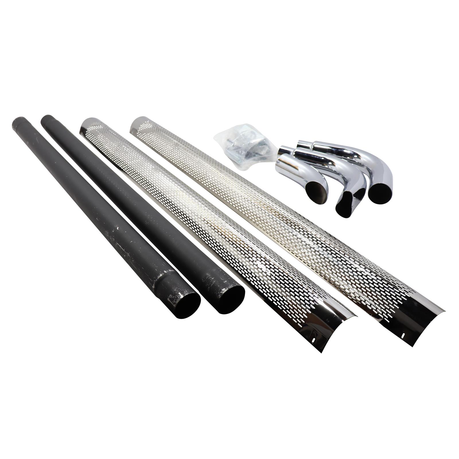 Patriot Exhaust H1070 Chrome Side Pipes w/Mufflers, 70 Inch, PR