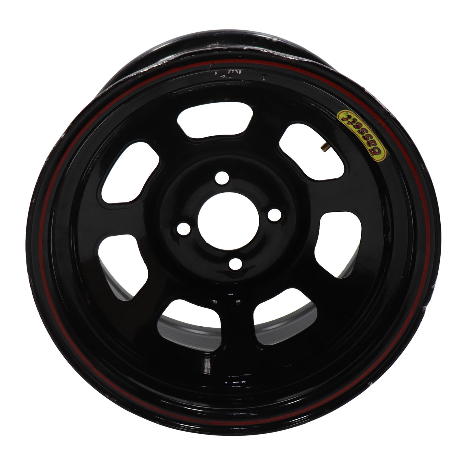 Bassett 48SP4 15X8 D-Hole 4X4.25 4 Inch Backspace Black Wheel