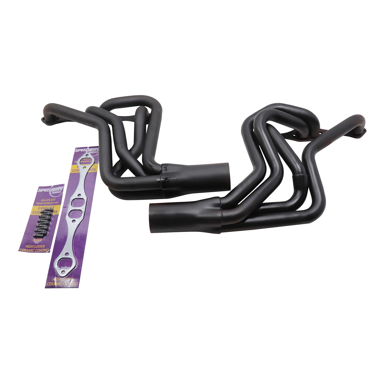 Speedway Small Block Chevy Street Stock Headers, Raw Finish