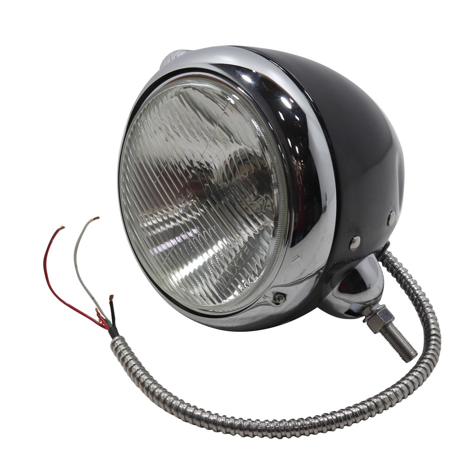 Guide 682-C Style 12 Volt H4 Headlight with Turn Signal, Black