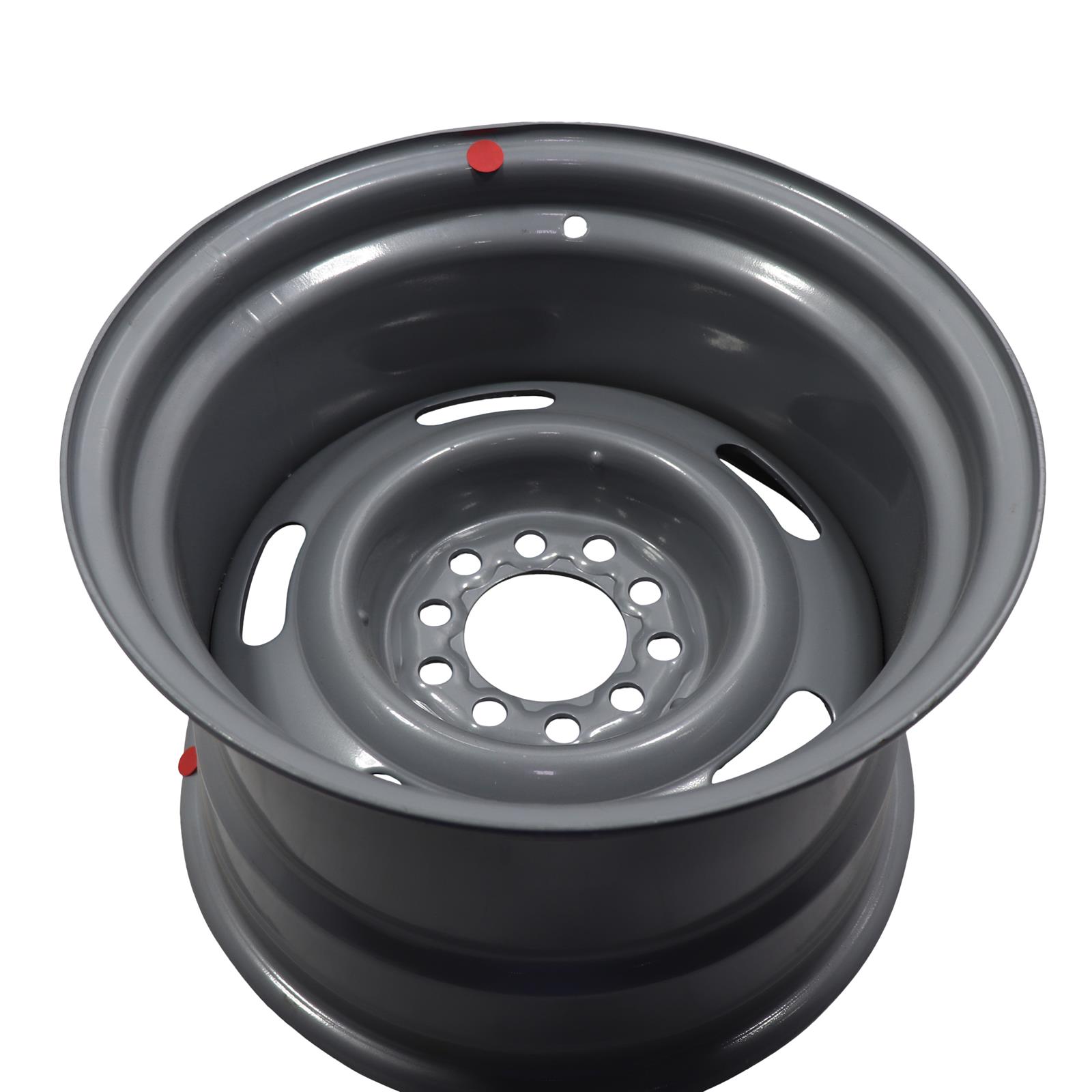 GM Dual Pattern Silver 15x10 Rally Wheel, 4.5 Inch-4.75 Inch