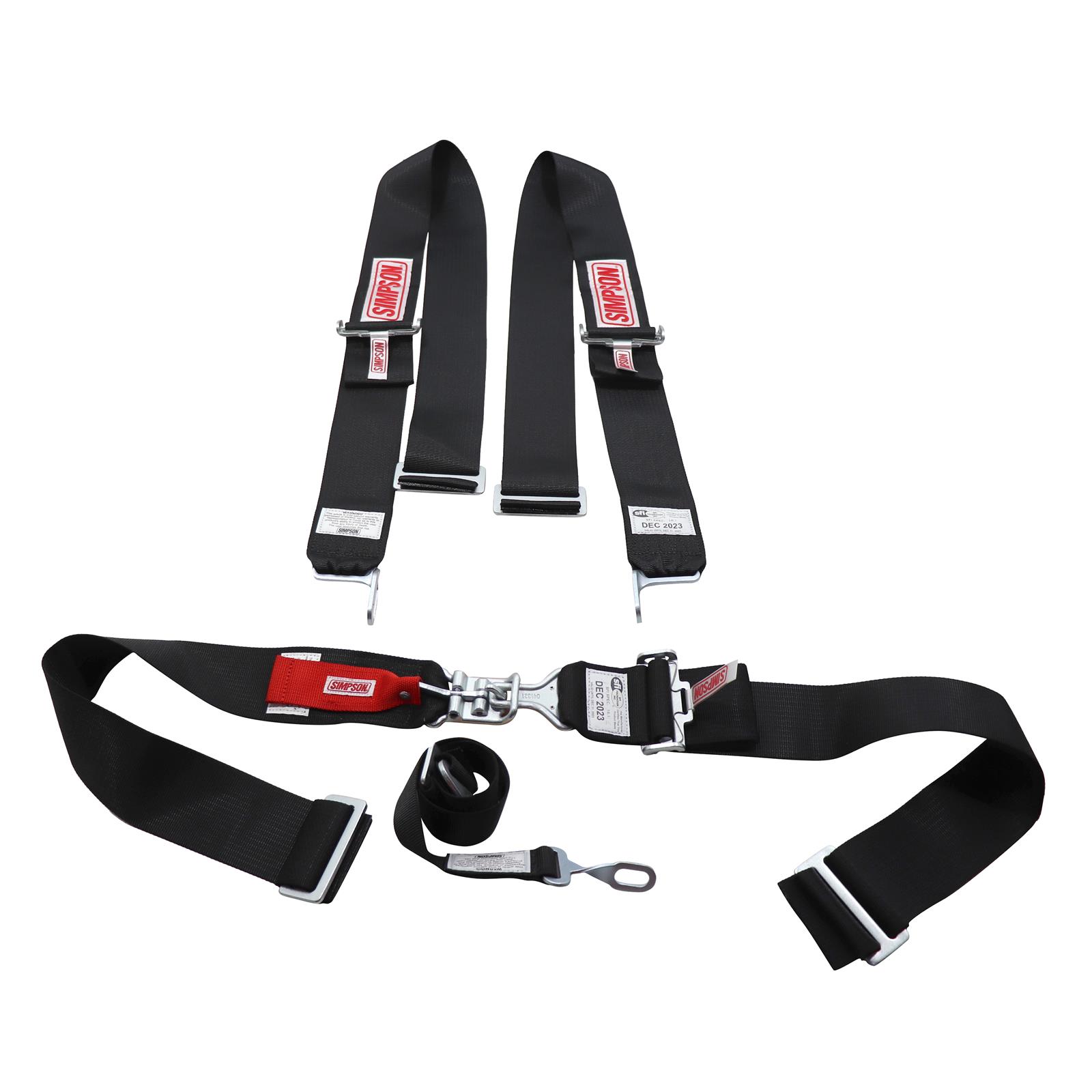 Simpson 29075BK Latch/Link Short Sew 5-Way Sprint Harness, Black