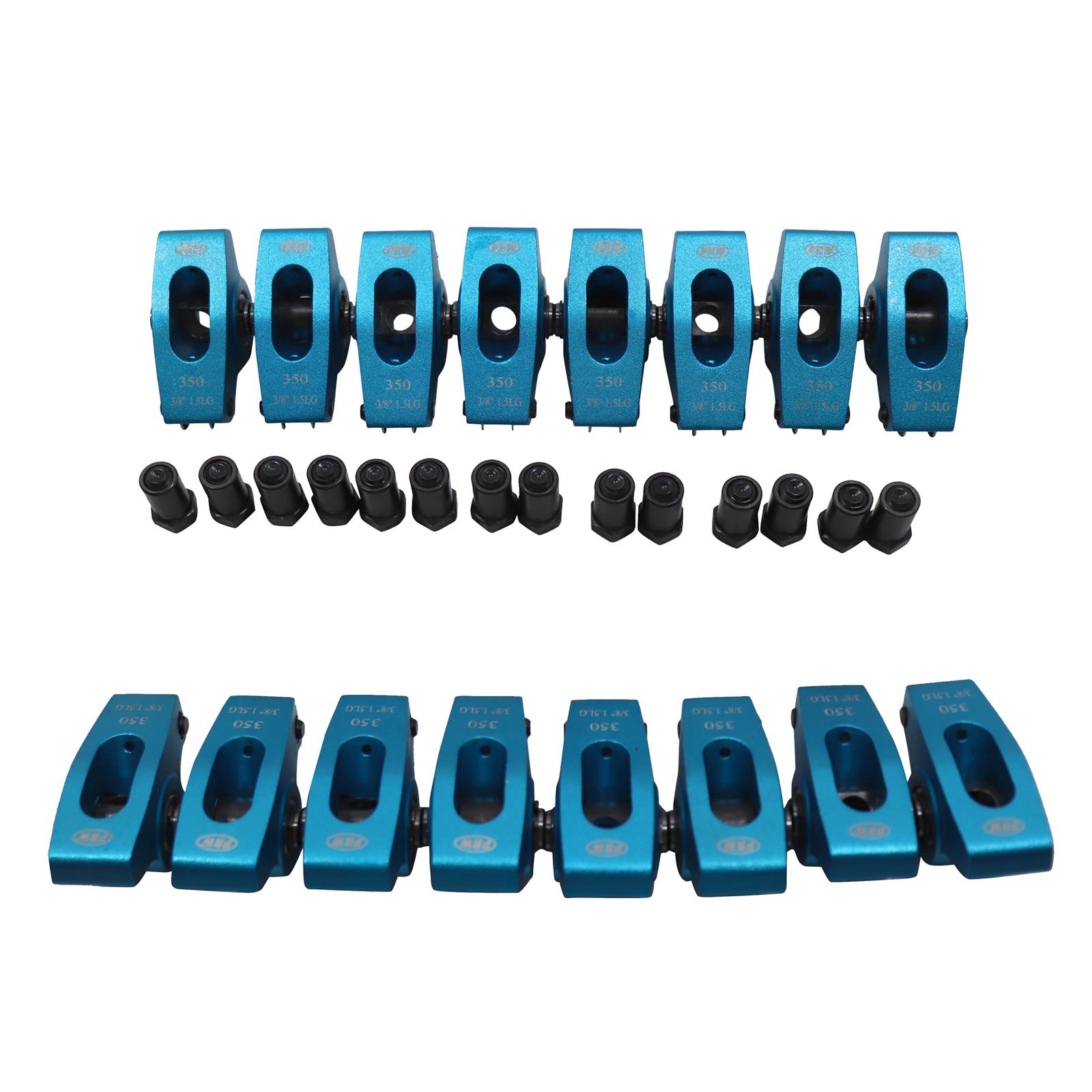 Blumax S/B Chevy Self-Aligning Roller Rocker Arms, 1.5:1, 3/8 Stu