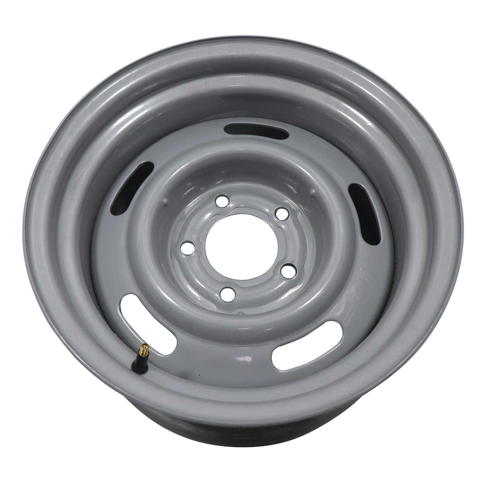 Speedway GM Style 15x8 In Rally Wheel, 5 on 4.75 Inch BP, Silver