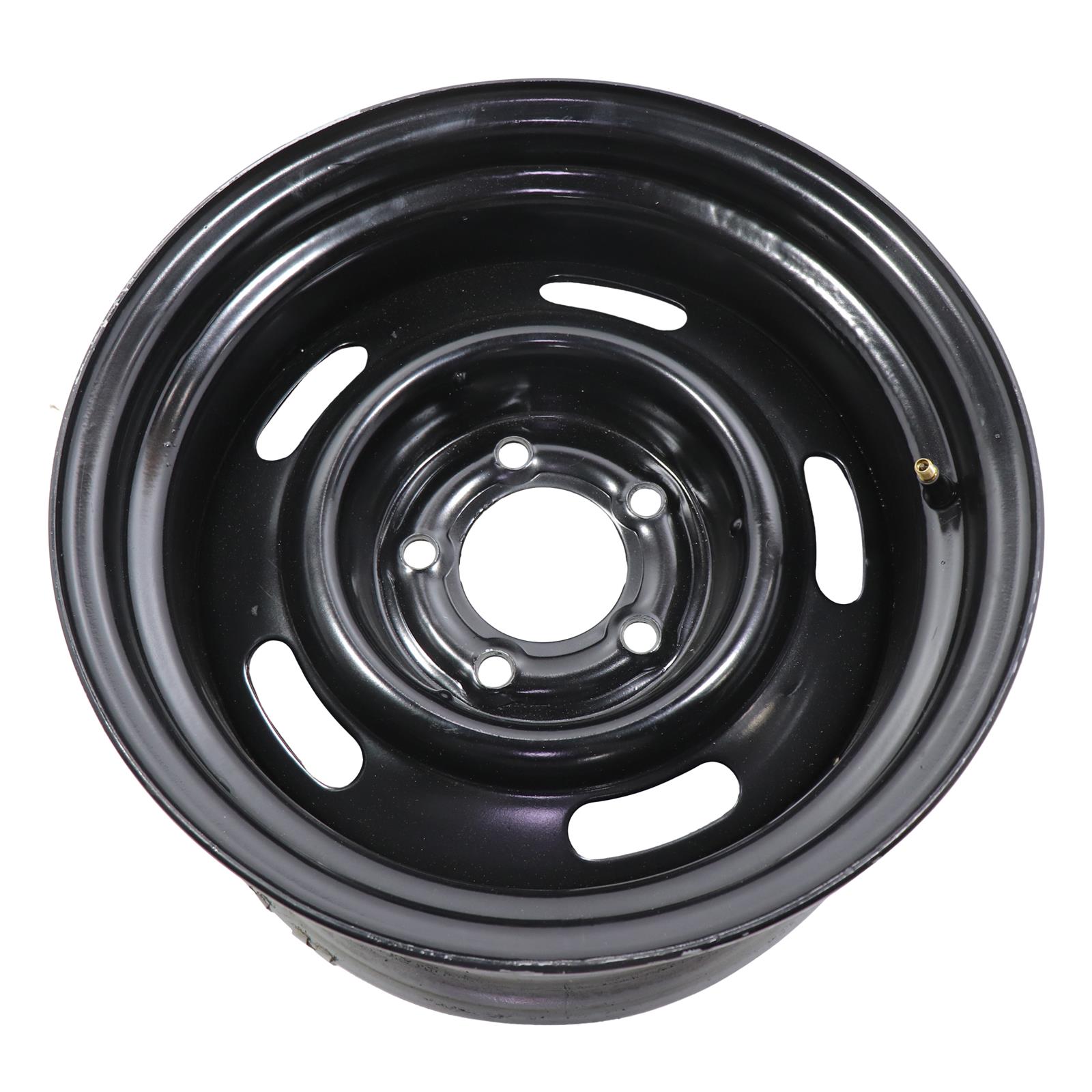 Speedway GM Style 15x8 In Rally Wheel, 5 on 4.75 Inch BP, Silver