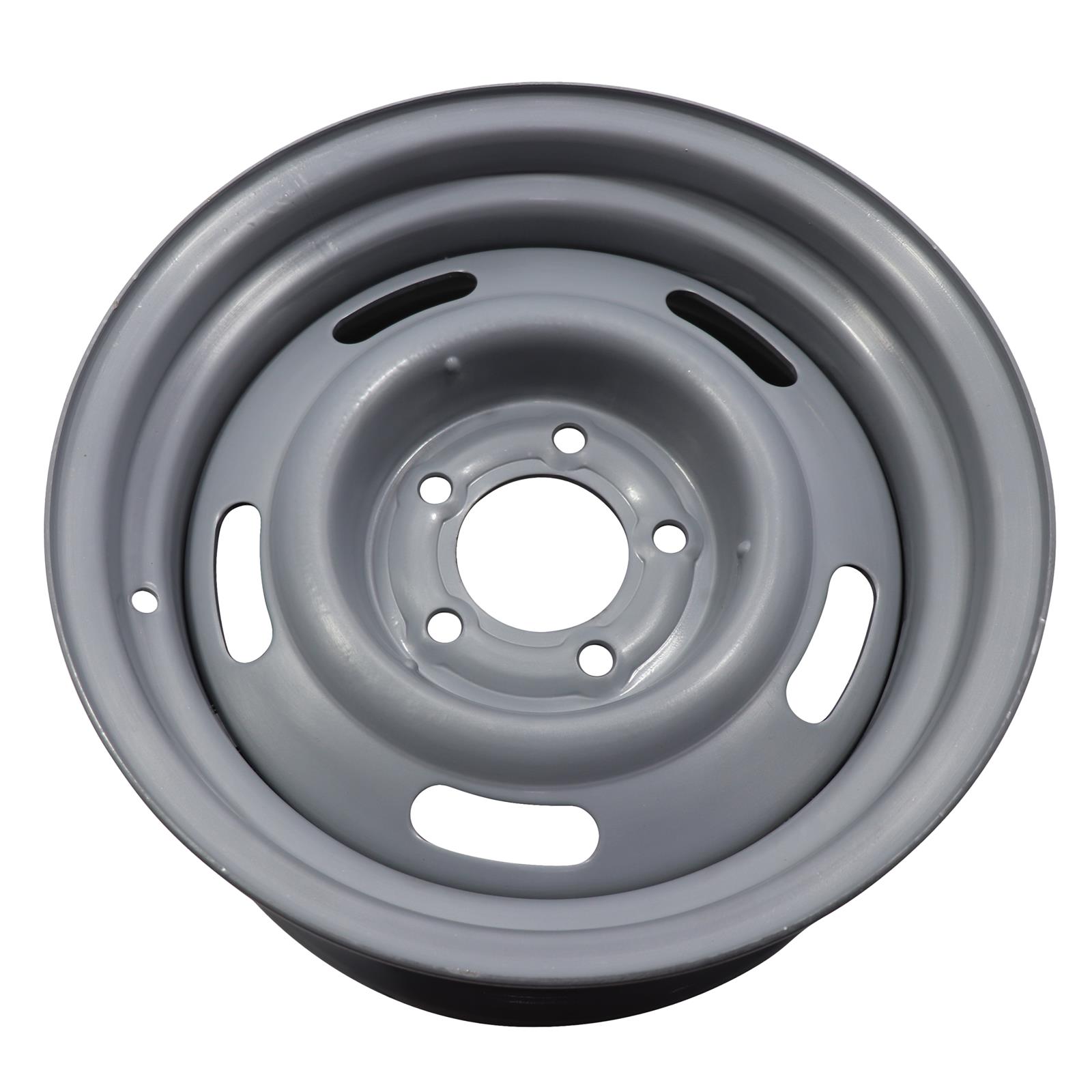 Speedway GM Style 15x7 In Rally Wheel, 5 on 4.75 Inch BP, Silver