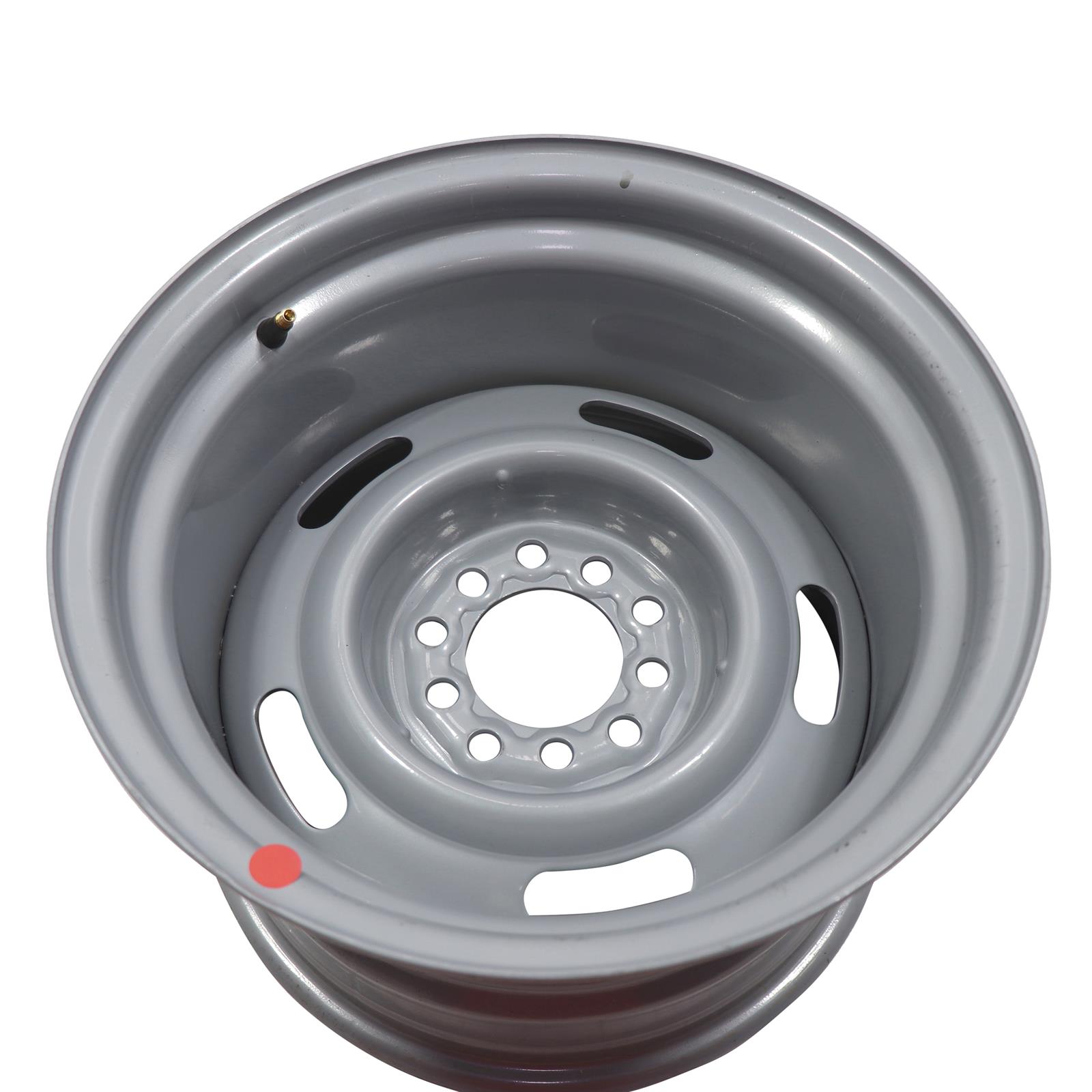 GM Dual Pattern Silver 15x10 Rally Wheel, 4.5 Inch-4.75 Inch