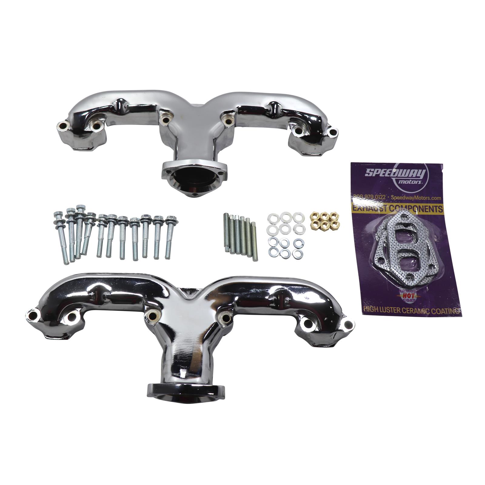Smoothie Rams Horn Exhaust Manifolds, Small Block Chevy, Chrome