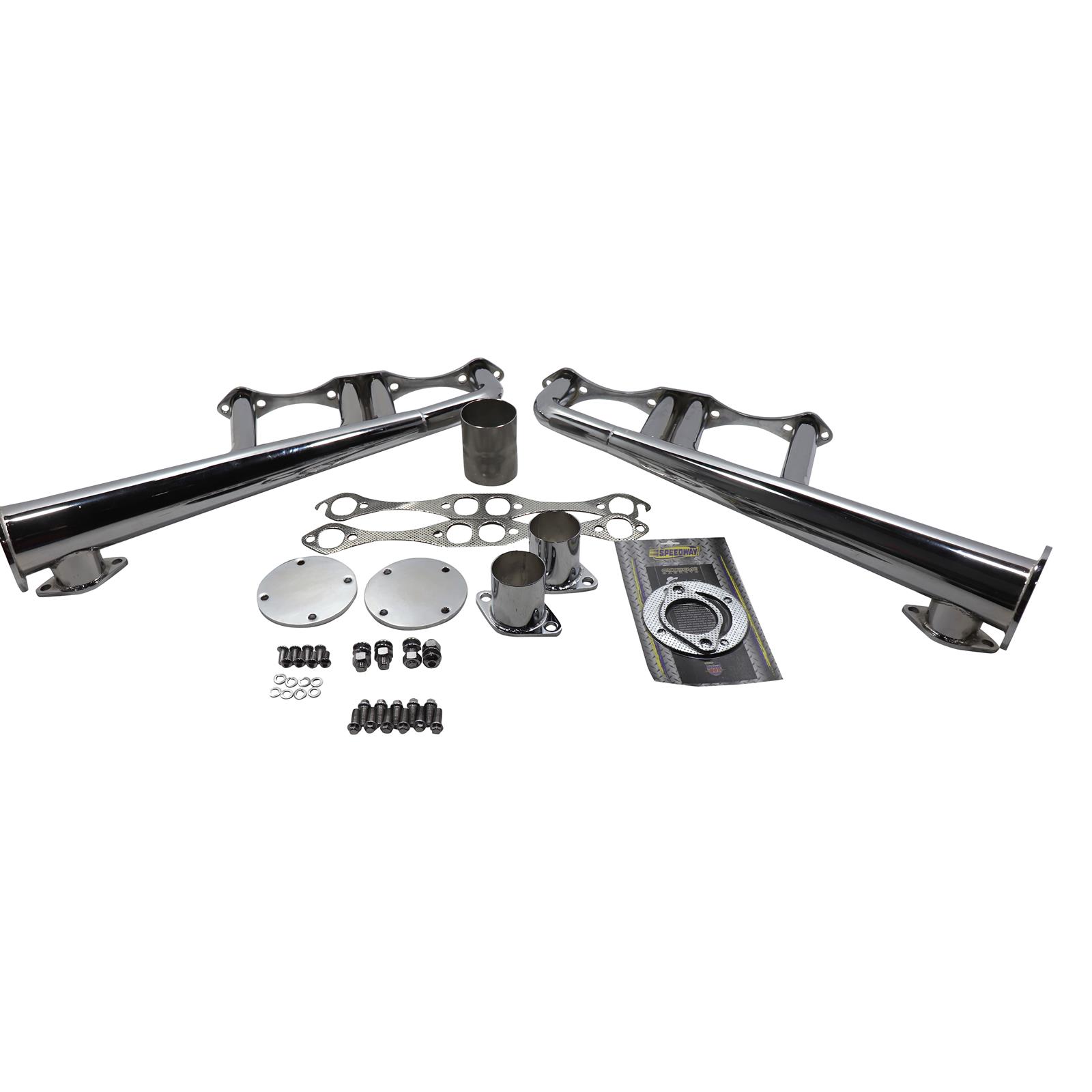 Small Block Chevy Lake Style Headers, Chrome