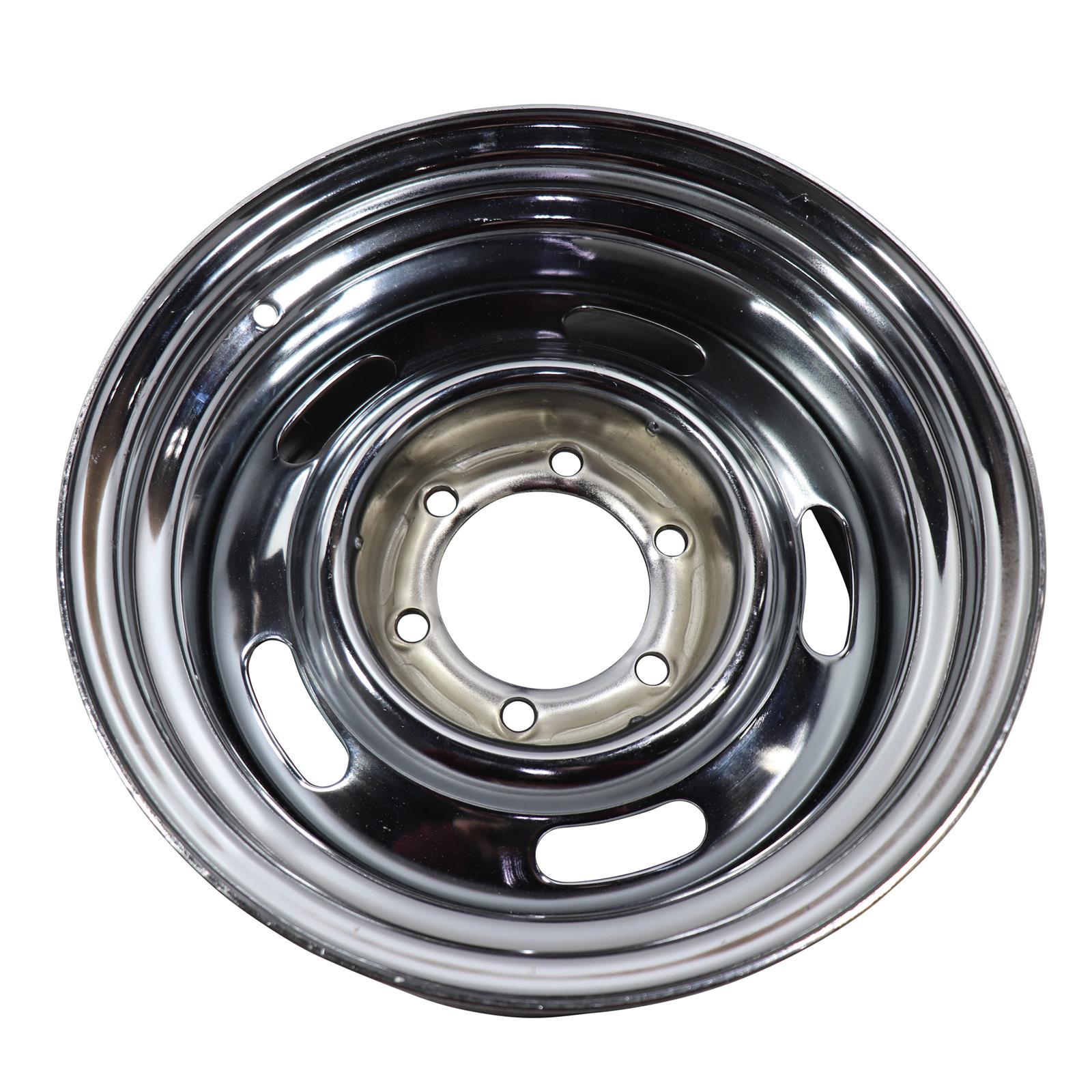 GM Rally Track Wheel, 6 on 5.5 Inch Bolt Pattern, 15x8, Chrome
