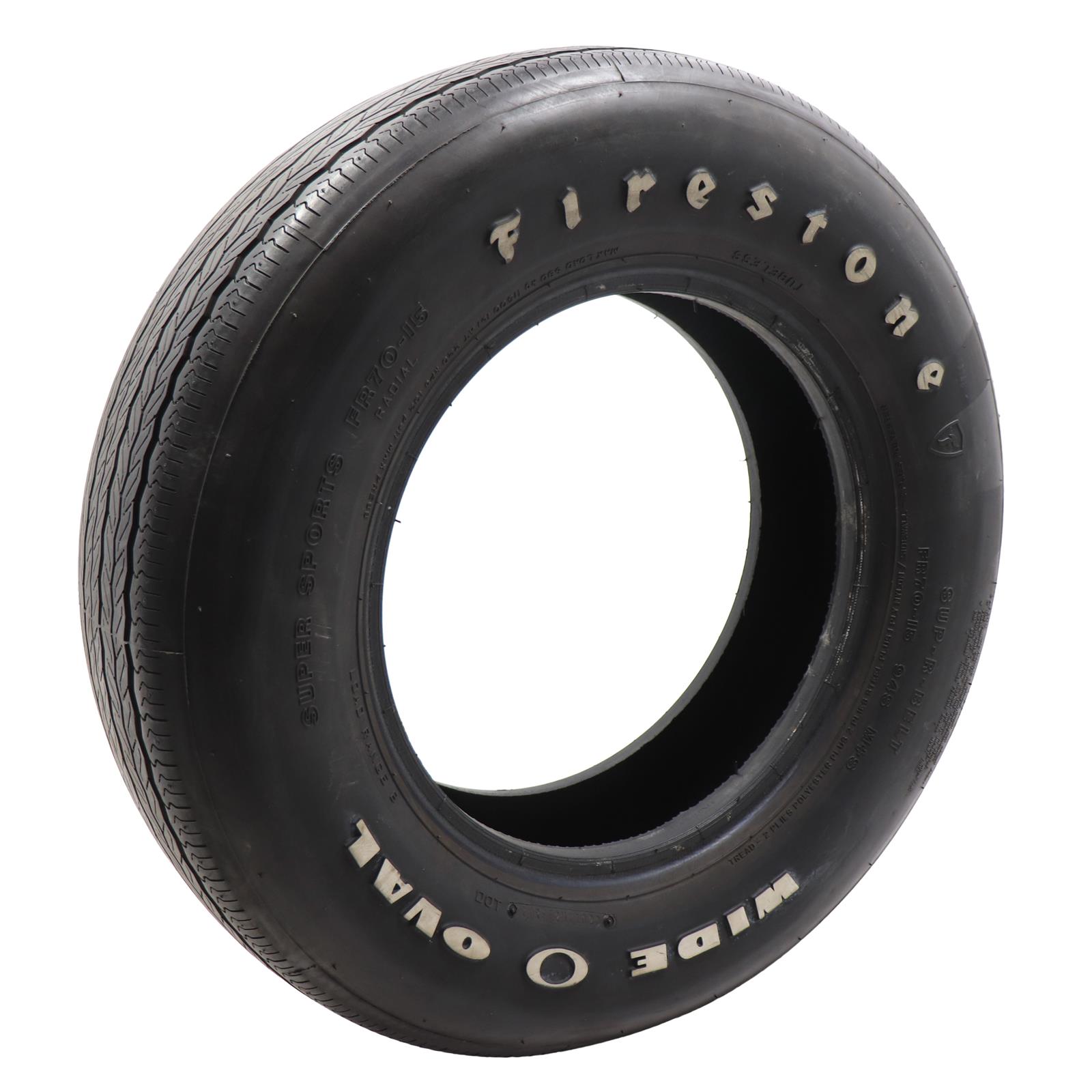 Firestone 62490 Wide Oval Tire, Raised White Letter, FR70-15