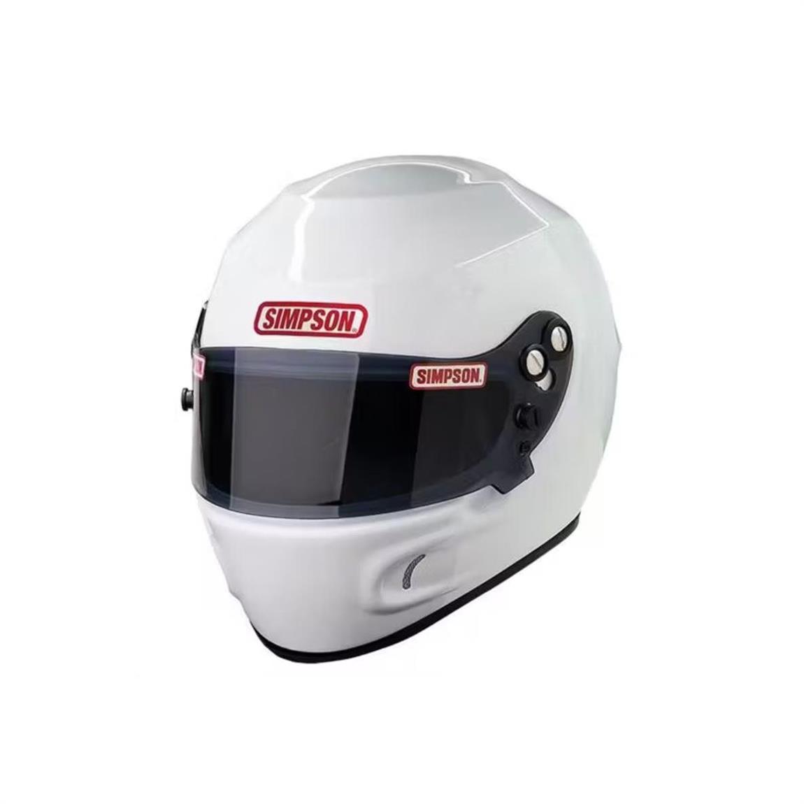 Simpson 6830041 Devil Ray Helmet, Snell SA2015, White, XL