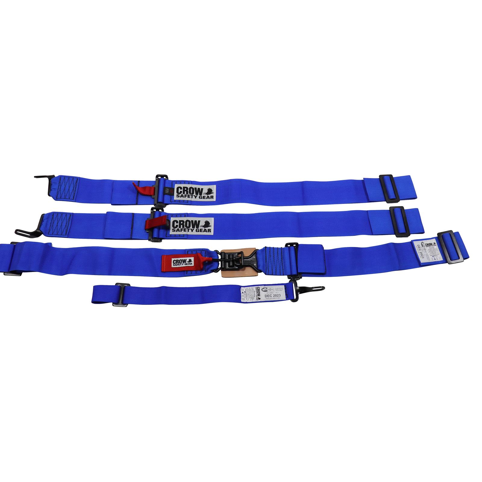 Crow 20053B Sprint & Midget Racing Harness, 3 In, Blue