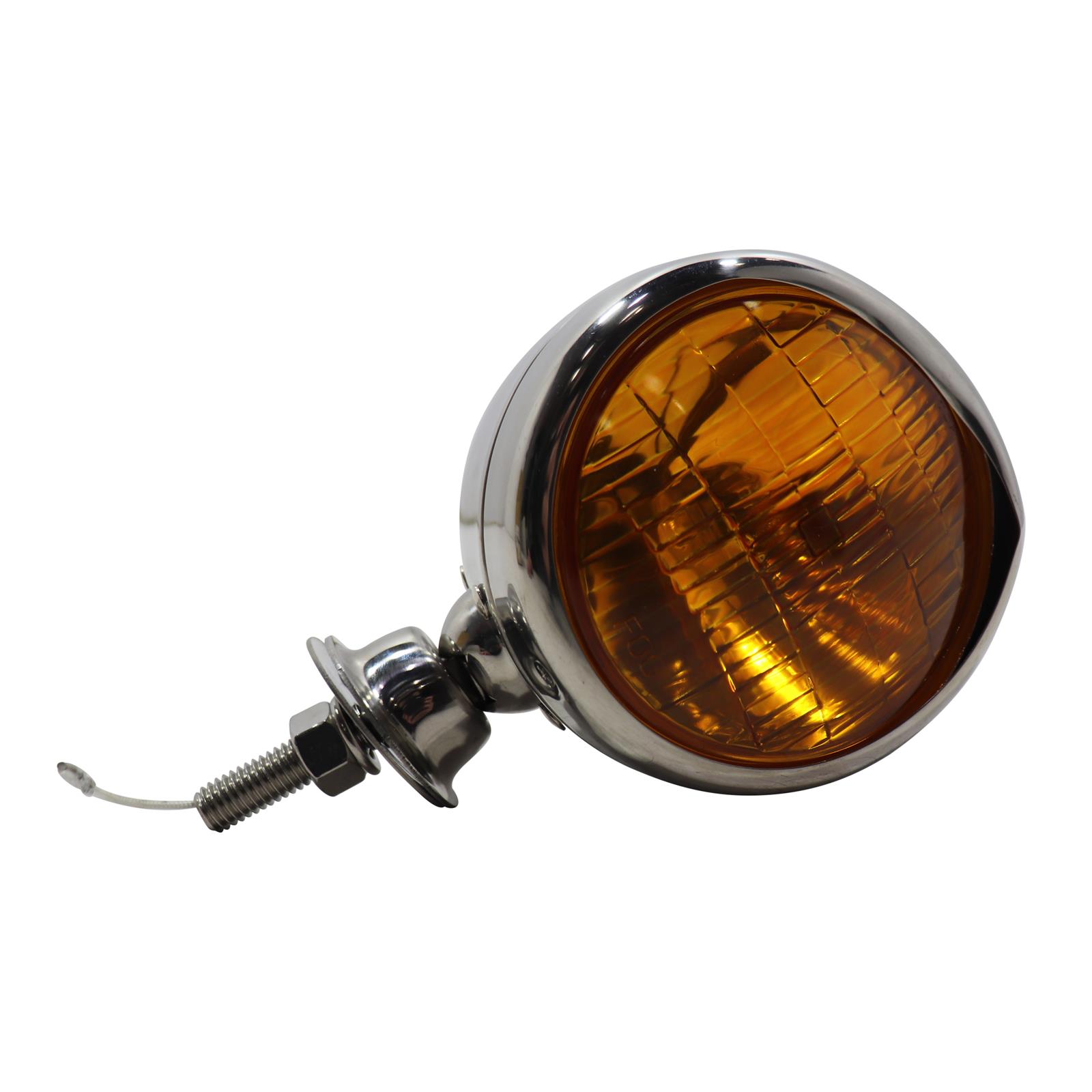Stainless Steel Tear Drop 12 Volt Fog Light, Amber Lens